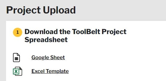 How do I bulk upload many projects at once to the ToolBelt desk top?
